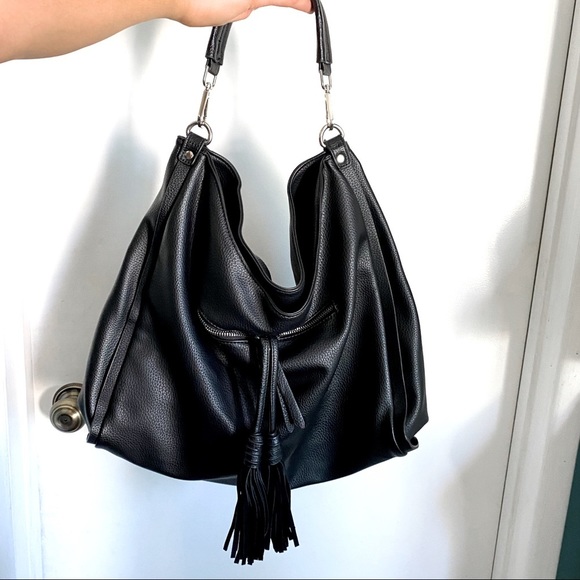 Moda Luxe | Bags | Moda Luxe Black Leather Hobo Bag | Poshmark